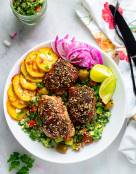 Spiced Potatoes and Peas Stuffed Flat Bread with Preserved Lemons ...
