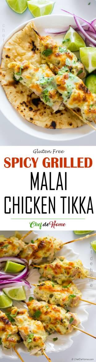Malai Chicken Tikka Recipe | ChefDeHome.com