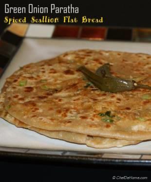 Spiced Scallion Flat Bread Recipe | ChefDeHome.com