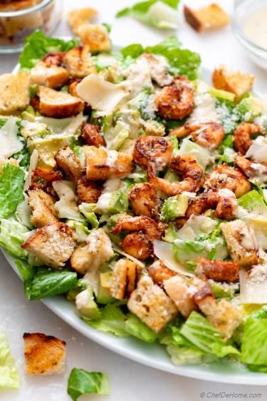 Shrimp Caesar Salad Recipe | ChefDeHome.com