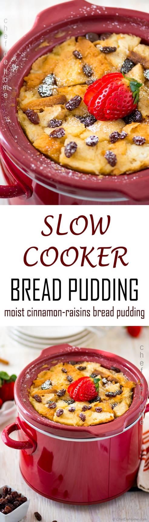 Slow Cooker Bread Pudding Recipe | ChefDeHome.com