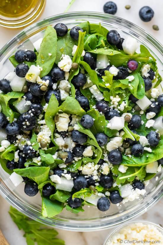 Spinach Blueberry Salad Recipe | ChefDeHome.com