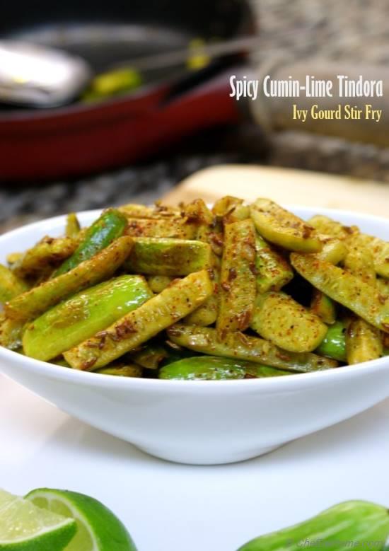 Spicy Crispy Cumin-Lime Tindora Recipe | ChefDeHome.com