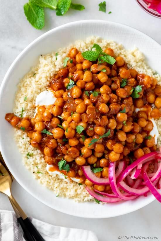 Harissa Chickpeas Recipe | ChefDeHome.com