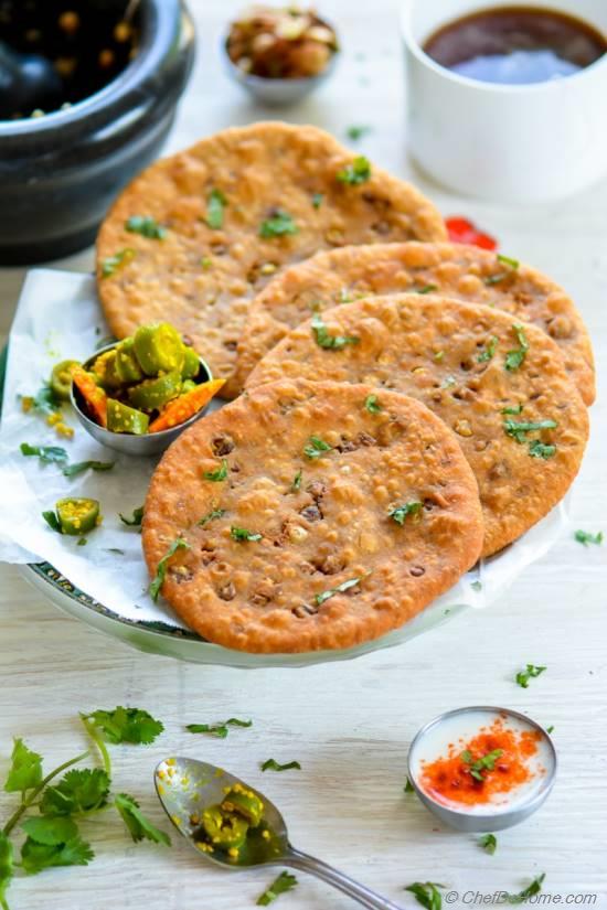 Sprouts Stuffed Masala Poori Recipe | ChefDeHome.com