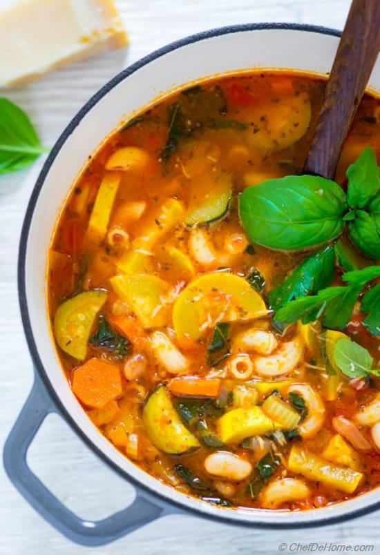 Summer Minestrone Soup Recipe | ChefDeHome.com