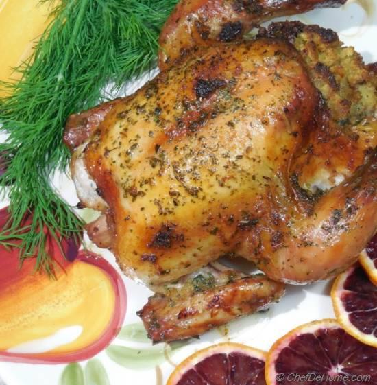 Roasted Game Hen with Stuffing Recipe | ChefDeHome.com