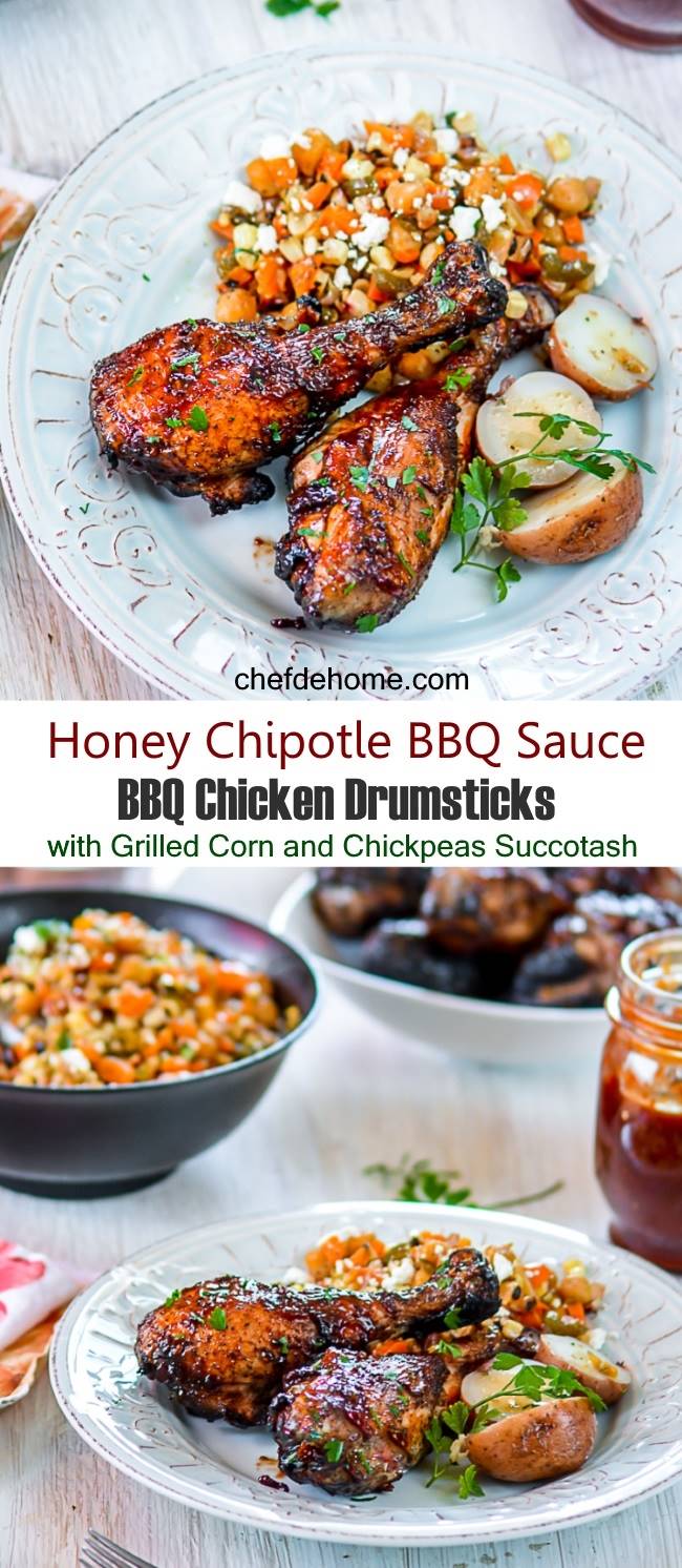 BBQ Chicken Drumsticks with Honey-Chipotle BBQ Sauce Recipe ...