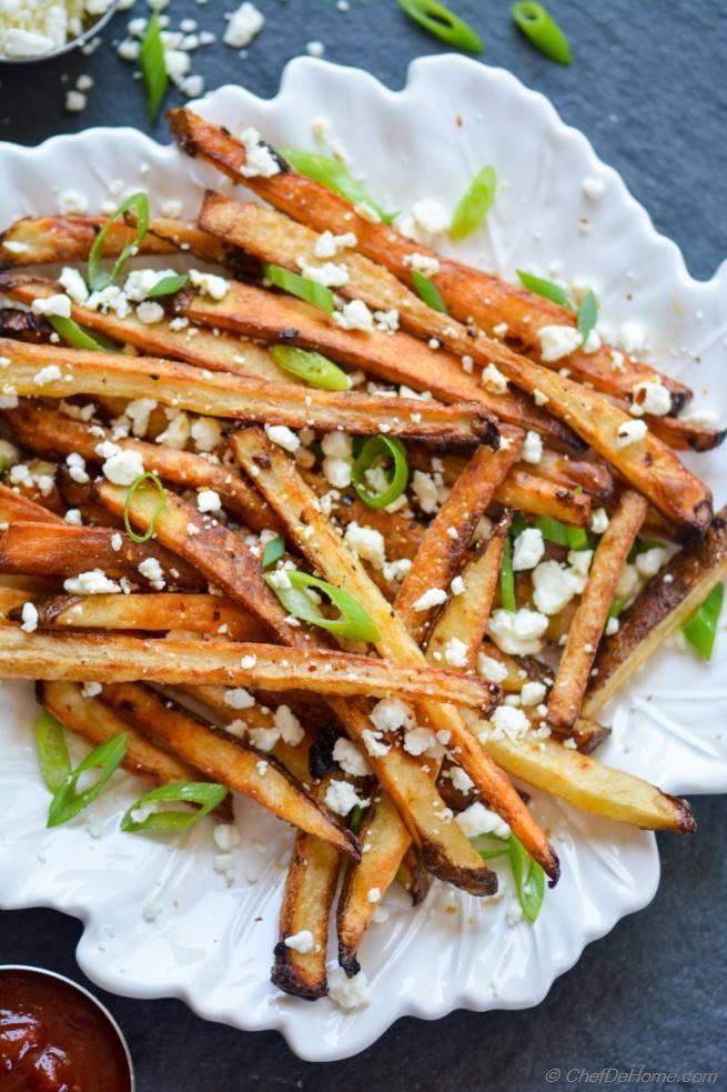 Chipotle Seasoned Crispy Baked Potato Fries Recipe | ChefDeHome.com