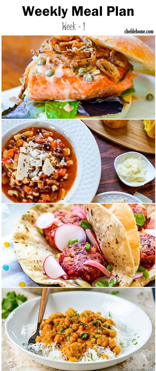 Weekly Meal Plan | Week 1 Meals | ChefDeHome.com