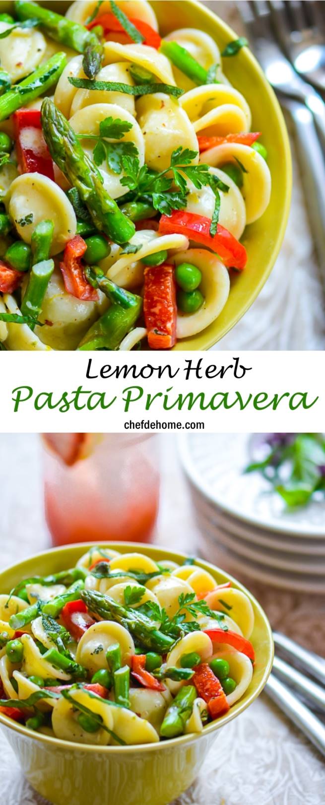 Lemon-Herb Pasta Primavera Recipe | ChefDeHome.com