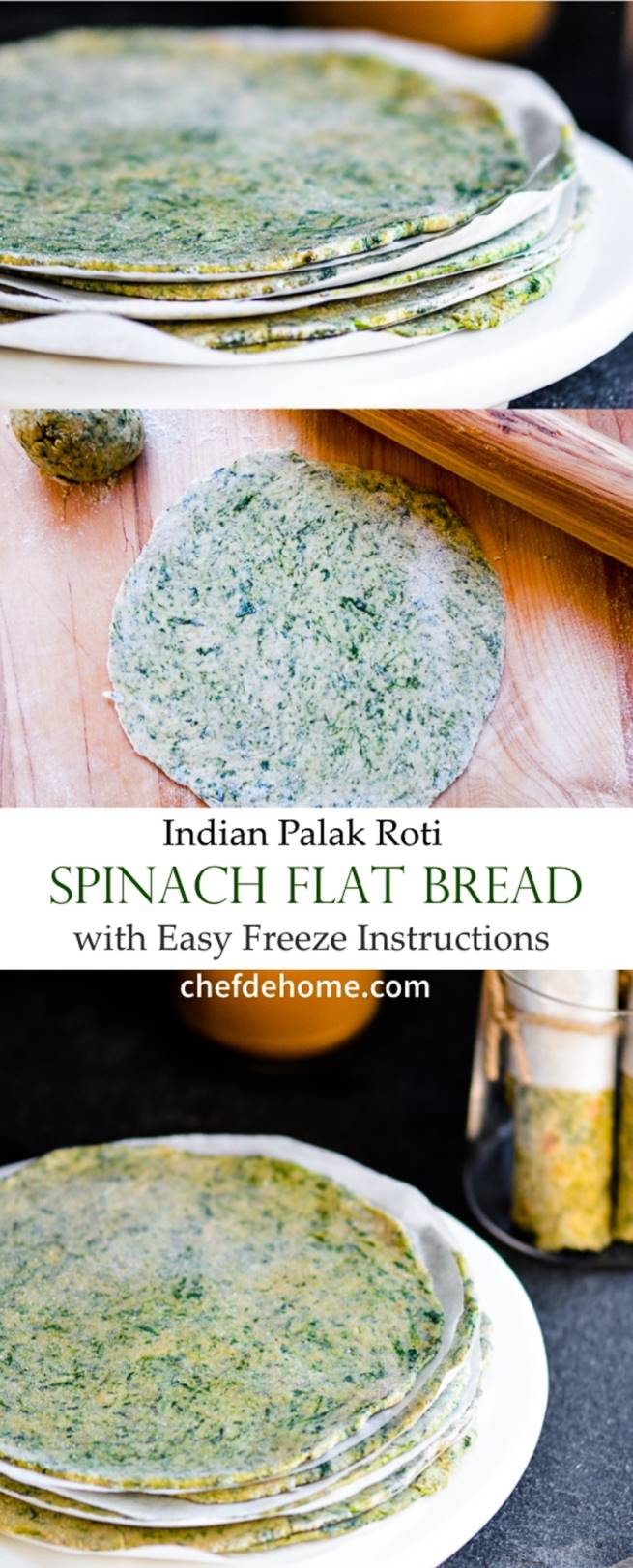 DIY | Freezer Ready Spinach Flat Bread | Indian Palak Roti Recipe ...