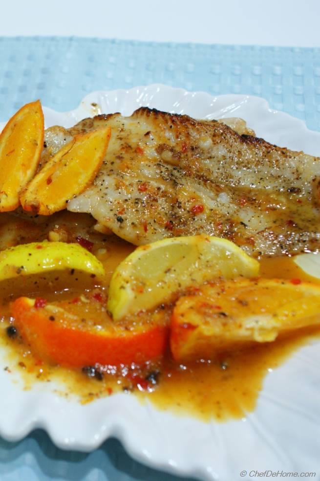 Pan-Seared Cod Fillets with Citrus Sauce Recipe | ChefDeHome.com