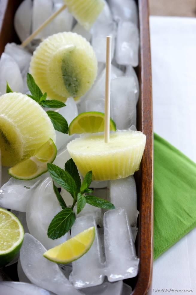 Cucumber Lime Cocktail Ice Pops Recipe | ChefDeHome.com