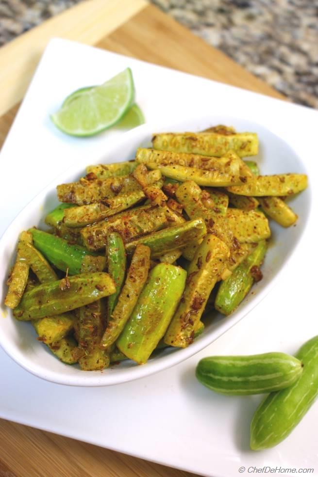 Spicy Crispy Cumin-Lime Tindora Recipe | ChefDeHome.com