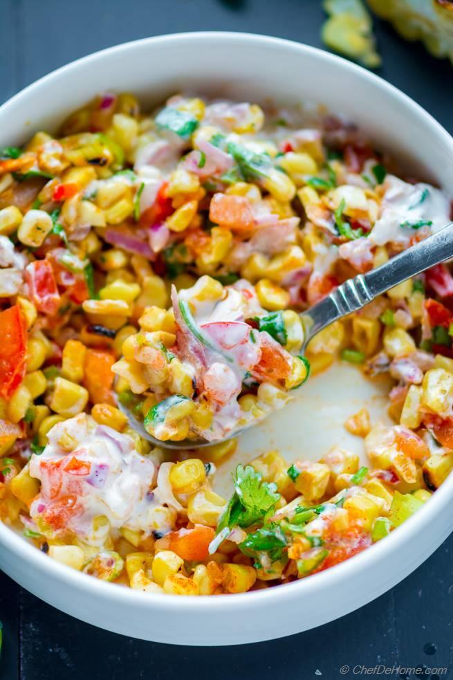 Esquites - Mexican Corn Salad Recipe | ChefDeHome.com