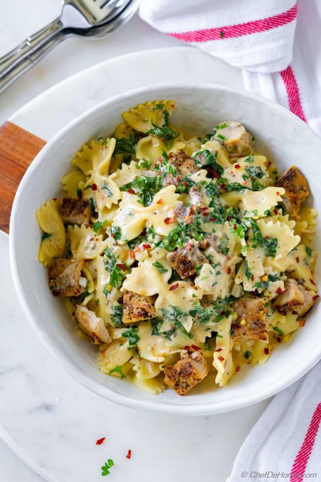 Chicken Florentine Pasta Recipe | ChefDeHome.com
