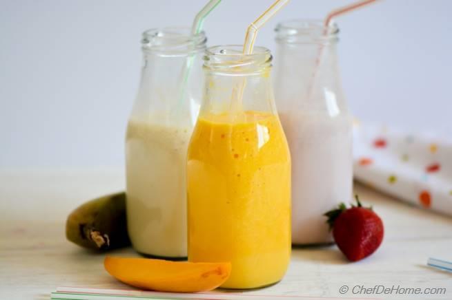 Mango Strawberry Banana - Milk Shake Party Recipe | ChefDeHome.com