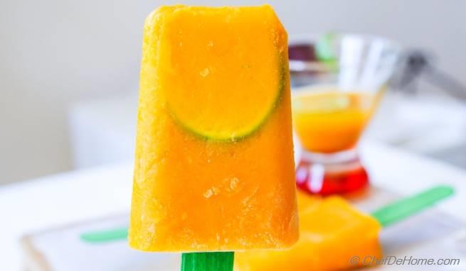 Mango On The Rocks Cocktail Ice Pops Recipe | ChefDeHome.com