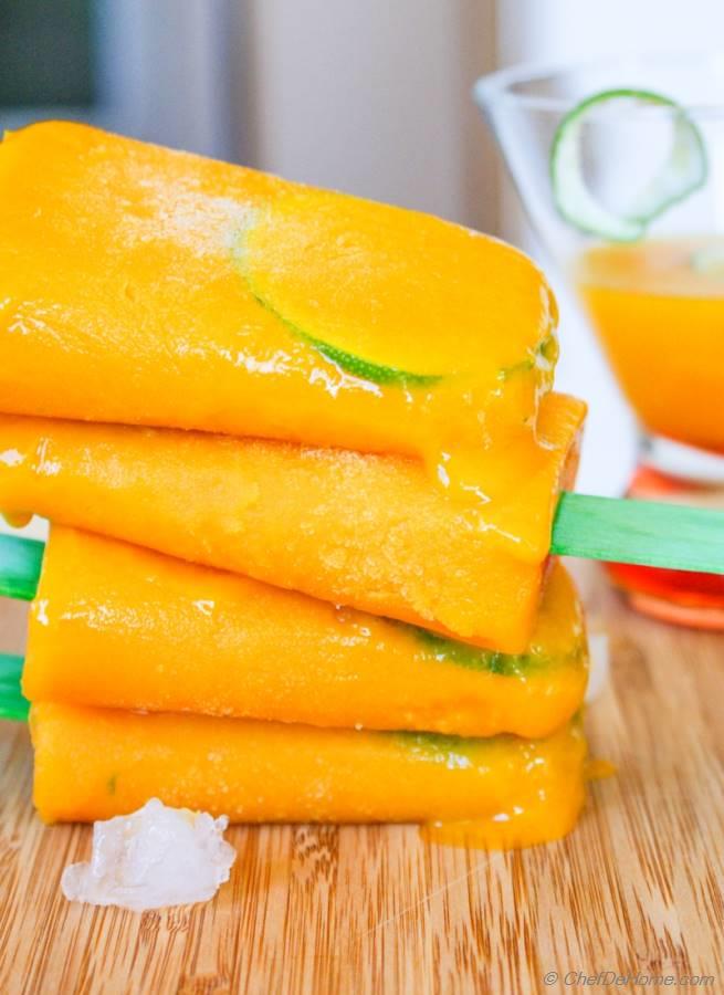 Mango On The Rocks Cocktail Ice Pops Recipe | ChefDeHome.com