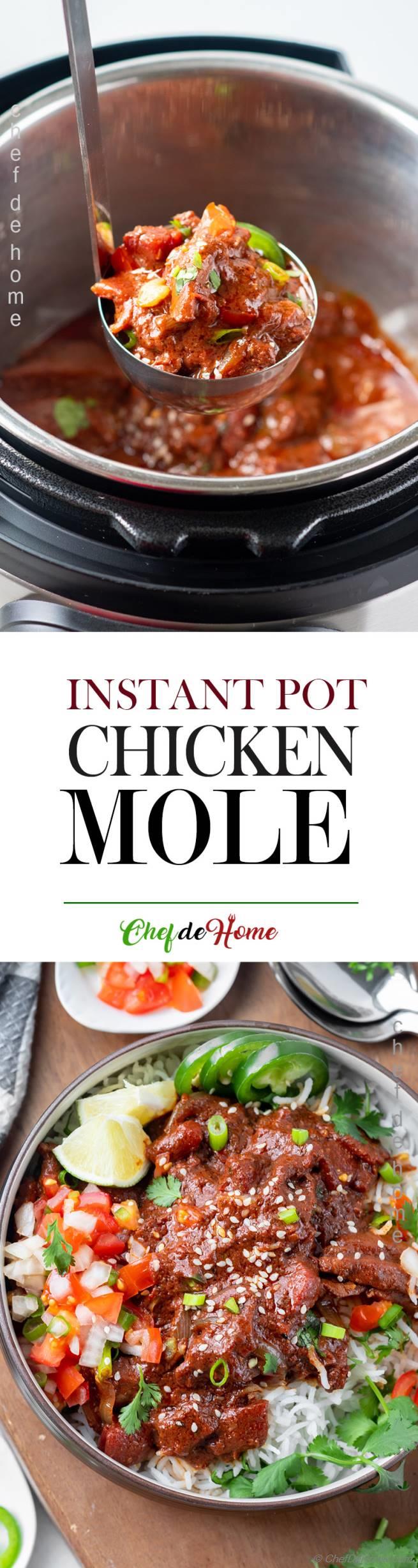 Easy Chicken Mole - Instant Pot Chicken Mole Recipe | ChefDeHome.com