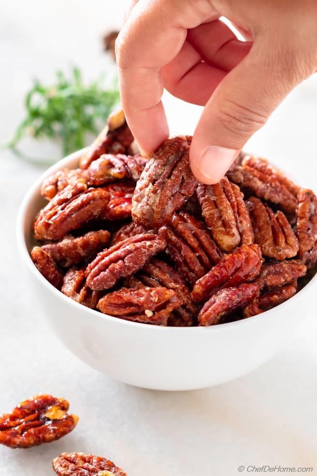 Easy Candied Pecans Recipe | ChefDeHome.com