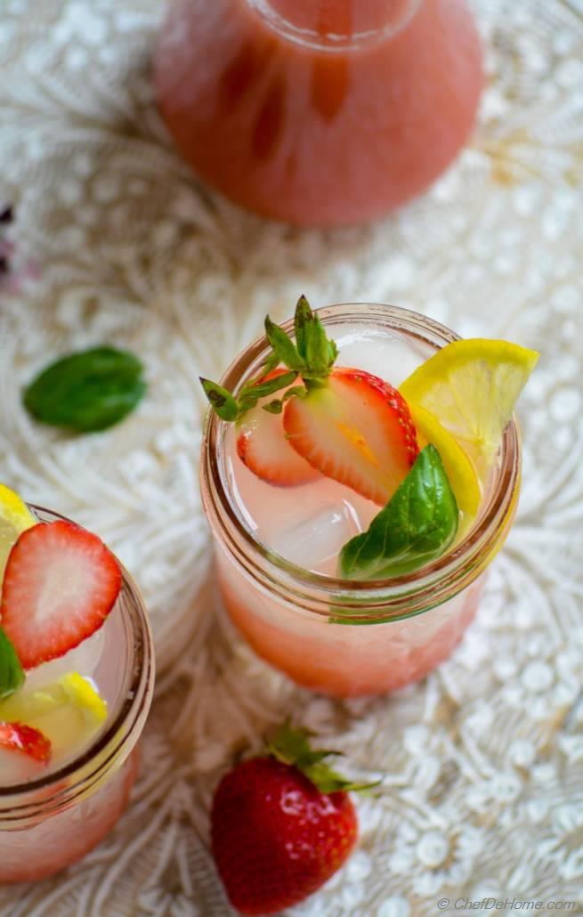 Strawberry Basil Lemonade Recipe | ChefDeHome.com
