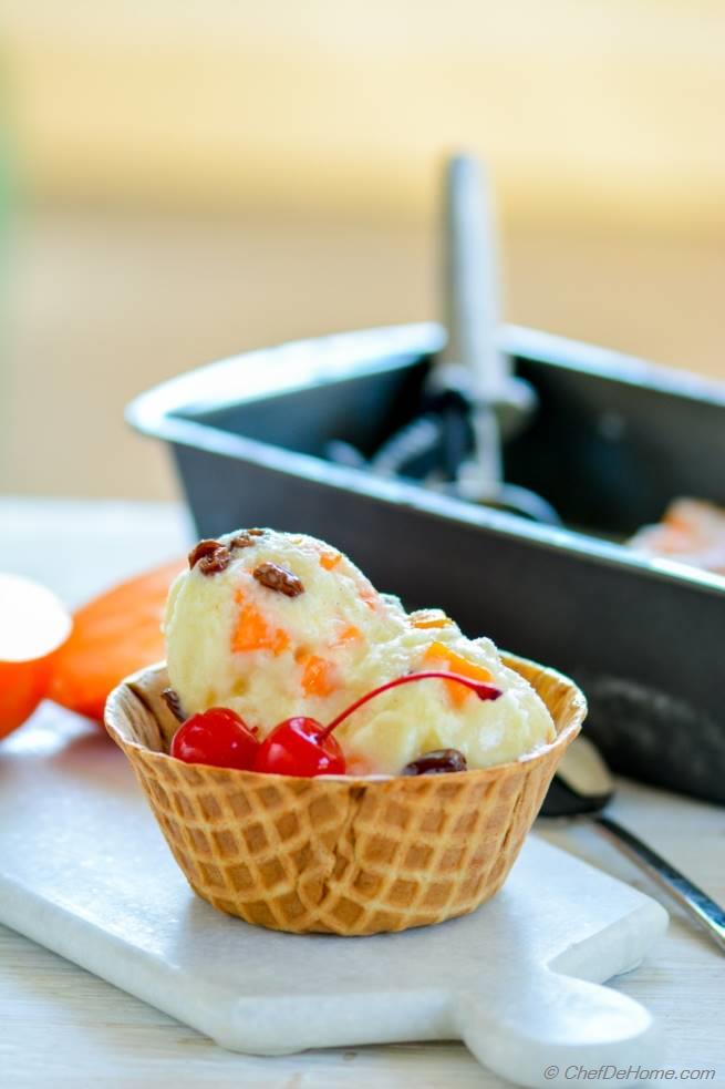 Homemade Persimmon Vanilla Ice Cream Recipe | ChefDeHome.com