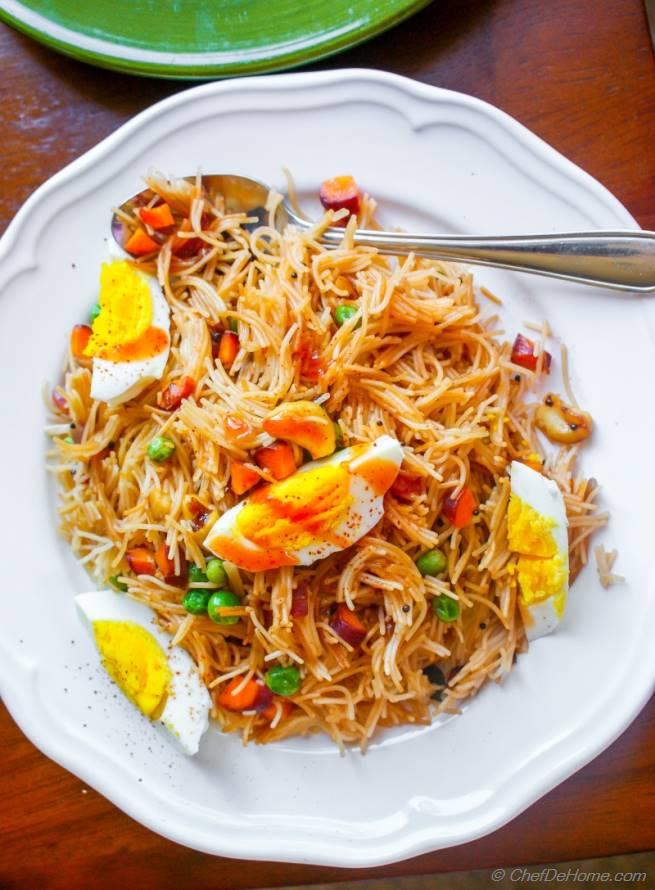 Indian Semiya Vermicelli Upma Recipe | ChefDeHome.com
