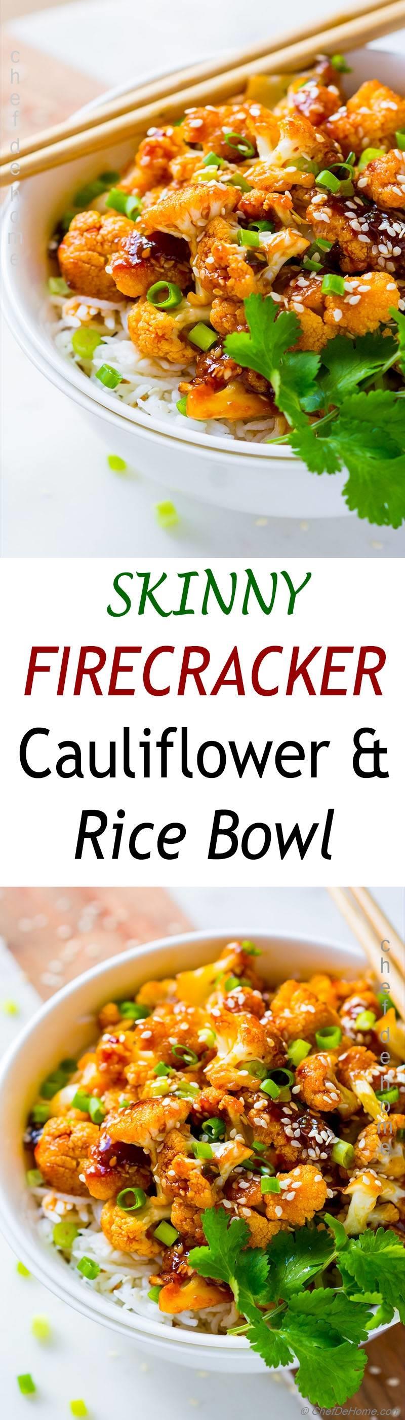 Skinny Firecracker Cauliflower Rice Bowl Recipe | ChefDeHome.com