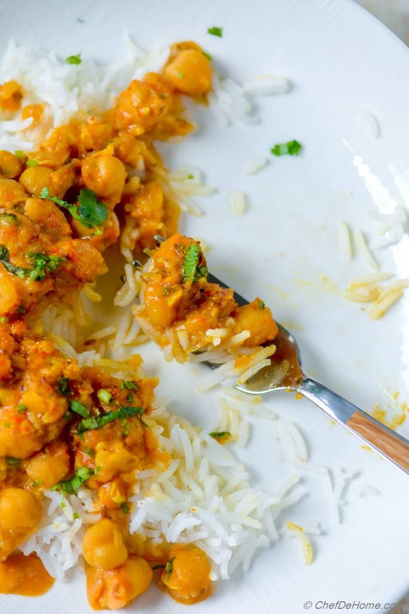 Easy Chickpea Curry with Basmati Rice Recipe | ChefDeHome.com