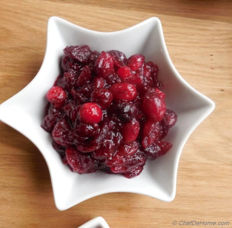 Cardamom Infused Chunky Cranberry Sauce Recipe | ChefDeHome.com