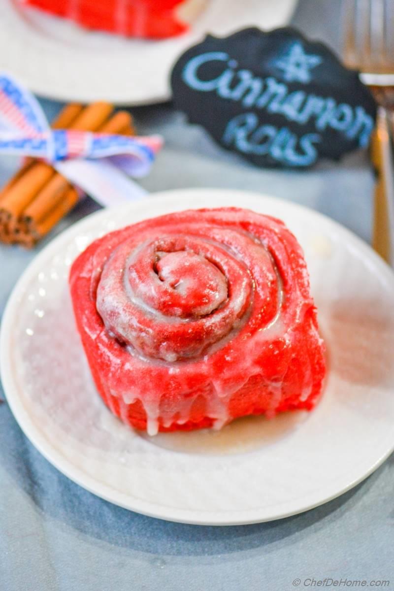 Red Velvet Cinnamon Rolls Recipe | ChefDeHome.com