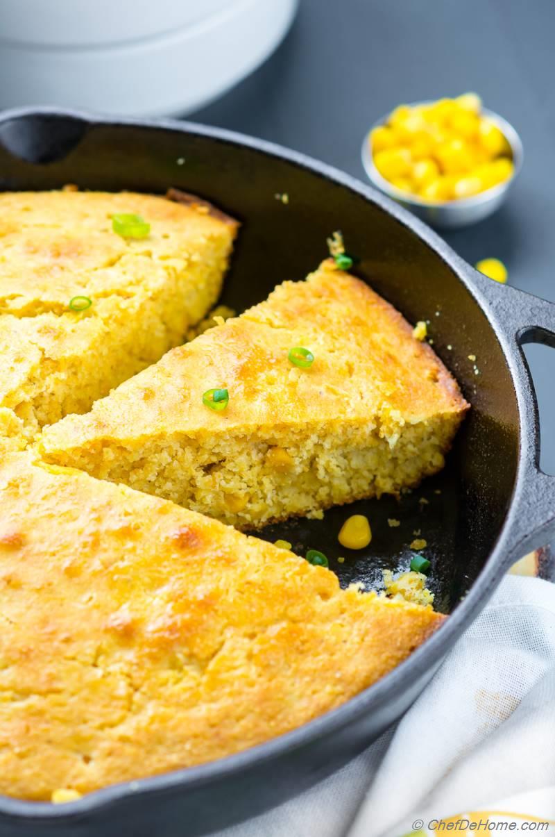 Skillet Cornbread with Creamed Corn - Skillet Cornbread Recipe ...