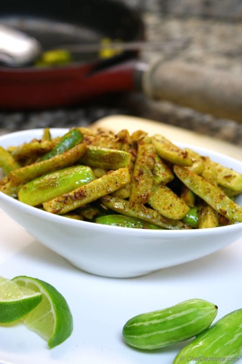 Spicy Crispy Cumin-Lime Tindora Recipe | ChefDeHome.com