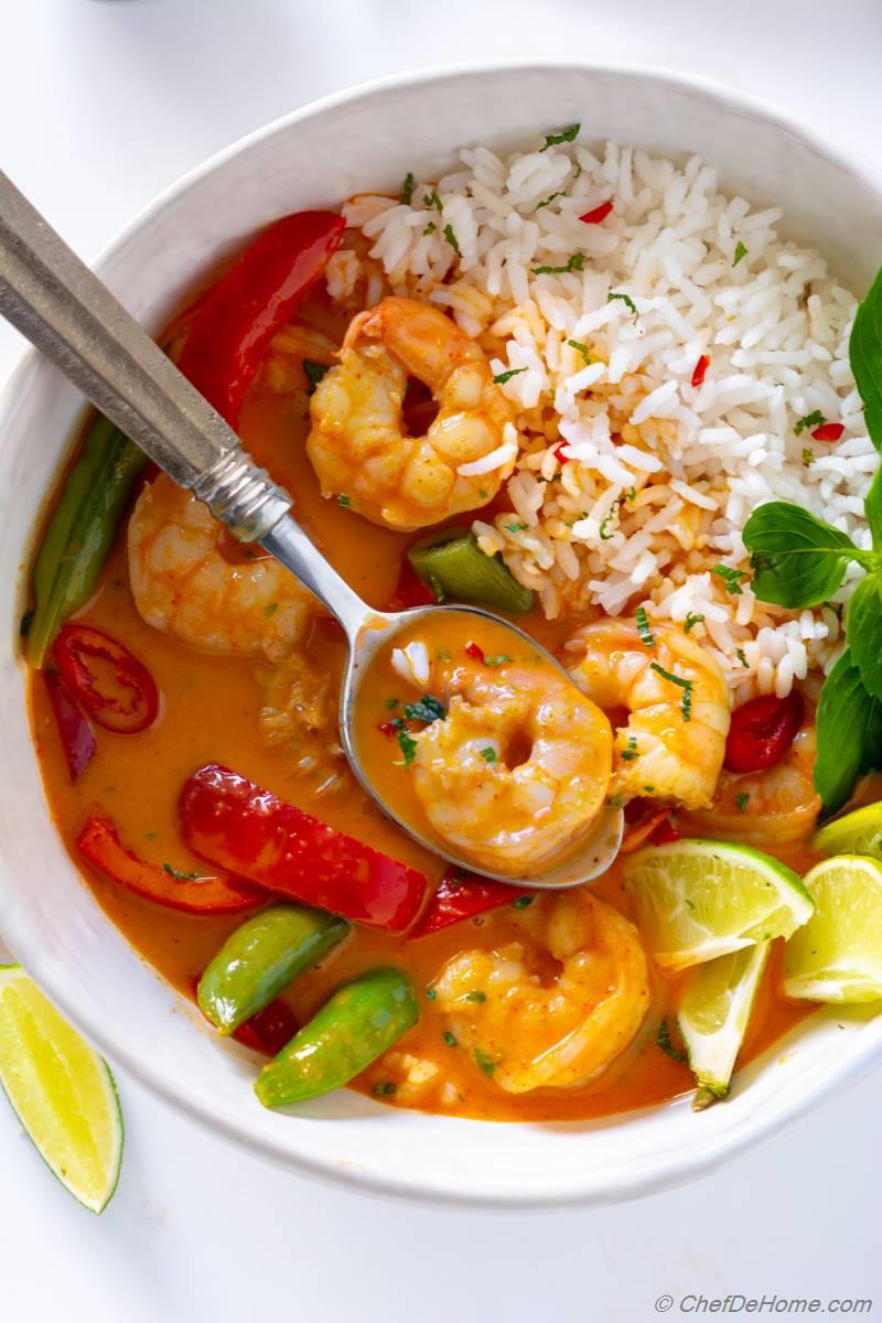 Coconut Curry Shrimp (Creamy, Thai Red Curry) Recipe | ChefDeHome.com