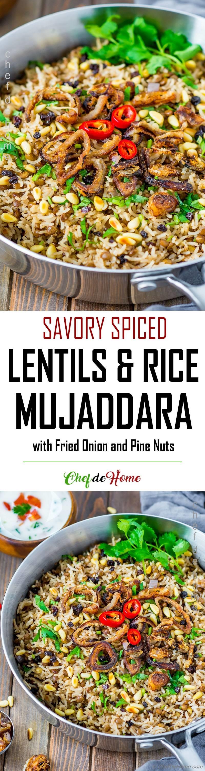 Mujaddara - Spiced Lentils and Rice Recipe | ChefDeHome.com