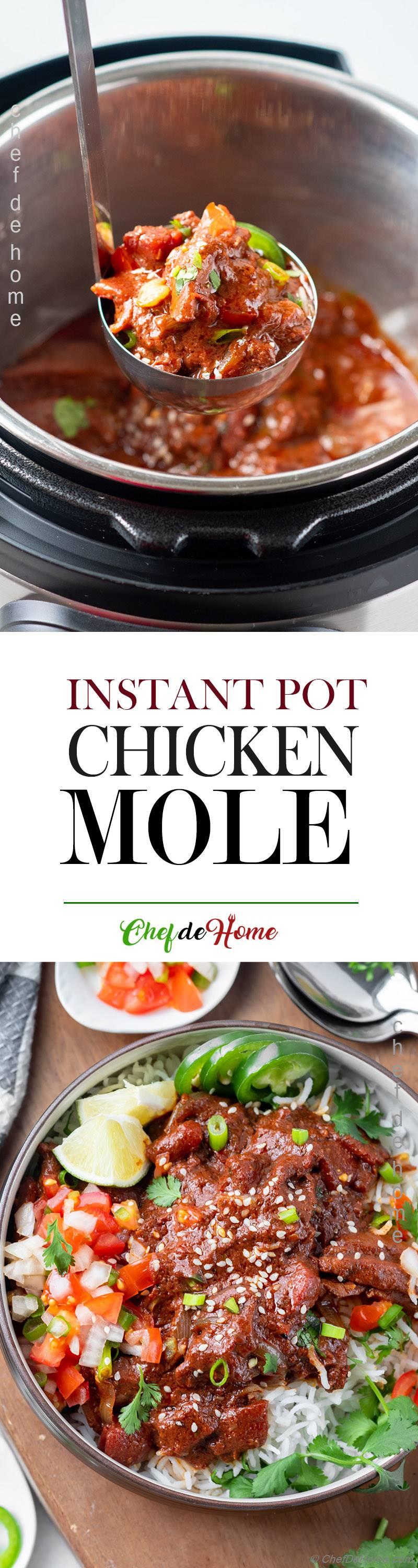 Easy Chicken Mole - Instant Pot Chicken Mole Recipe | ChefDeHome.com