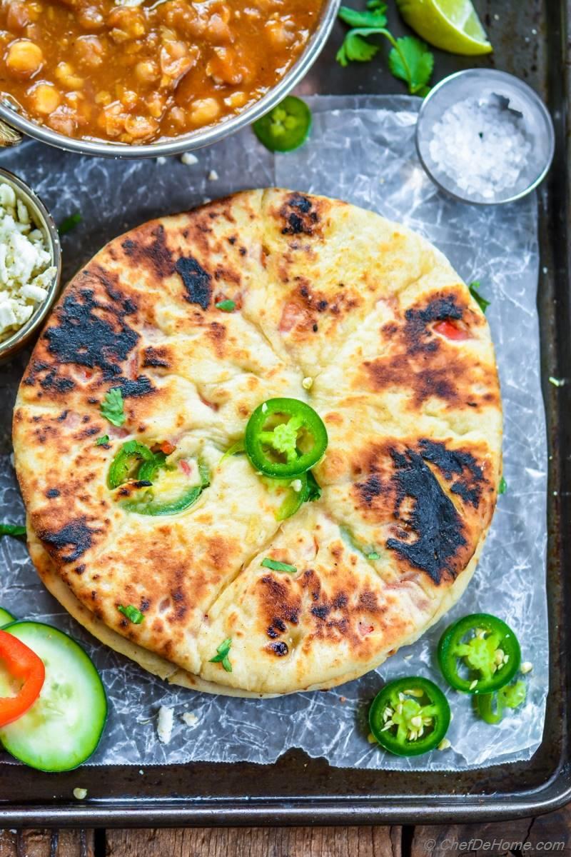 Indian Paneer Stuffed Naan | Chili Paneer Naan Recipe | ChefDeHome.com