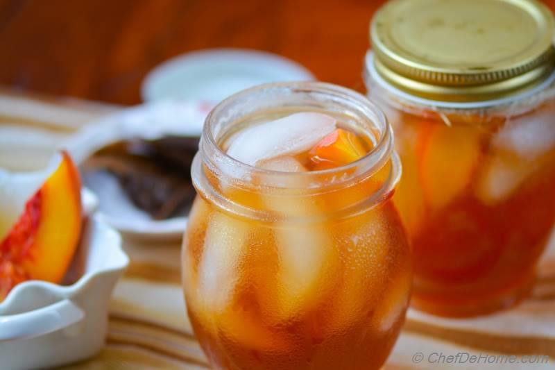 Refreshing Summer Peach Ice Tea Recipe | ChefDeHome.com