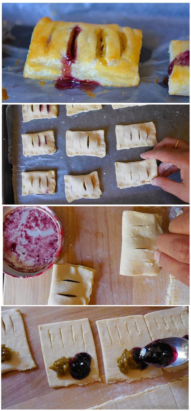Petite Pastry Bites with Blueberry and Homemade Sour Grapes Preserve ...