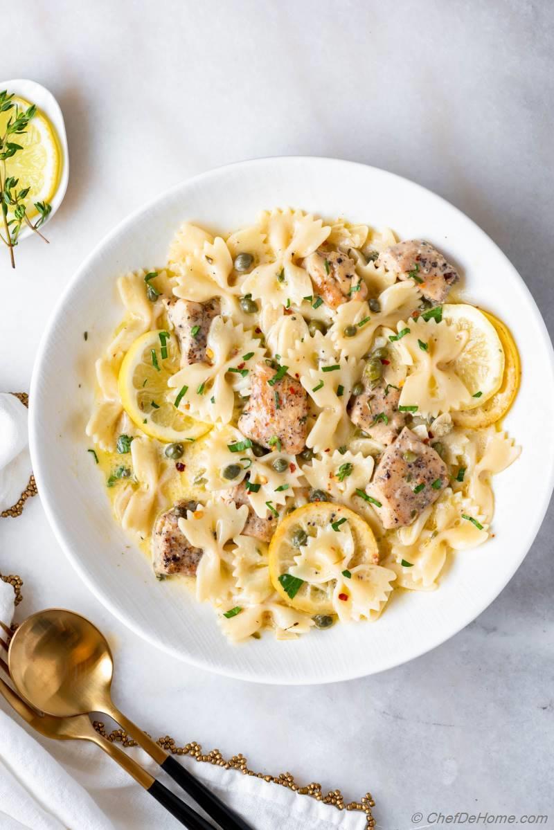 Chicken Piccata Pasta Recipe | ChefDeHome.com