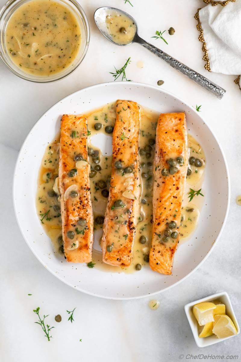 Salmon Piccata Recipe | ChefDeHome.com