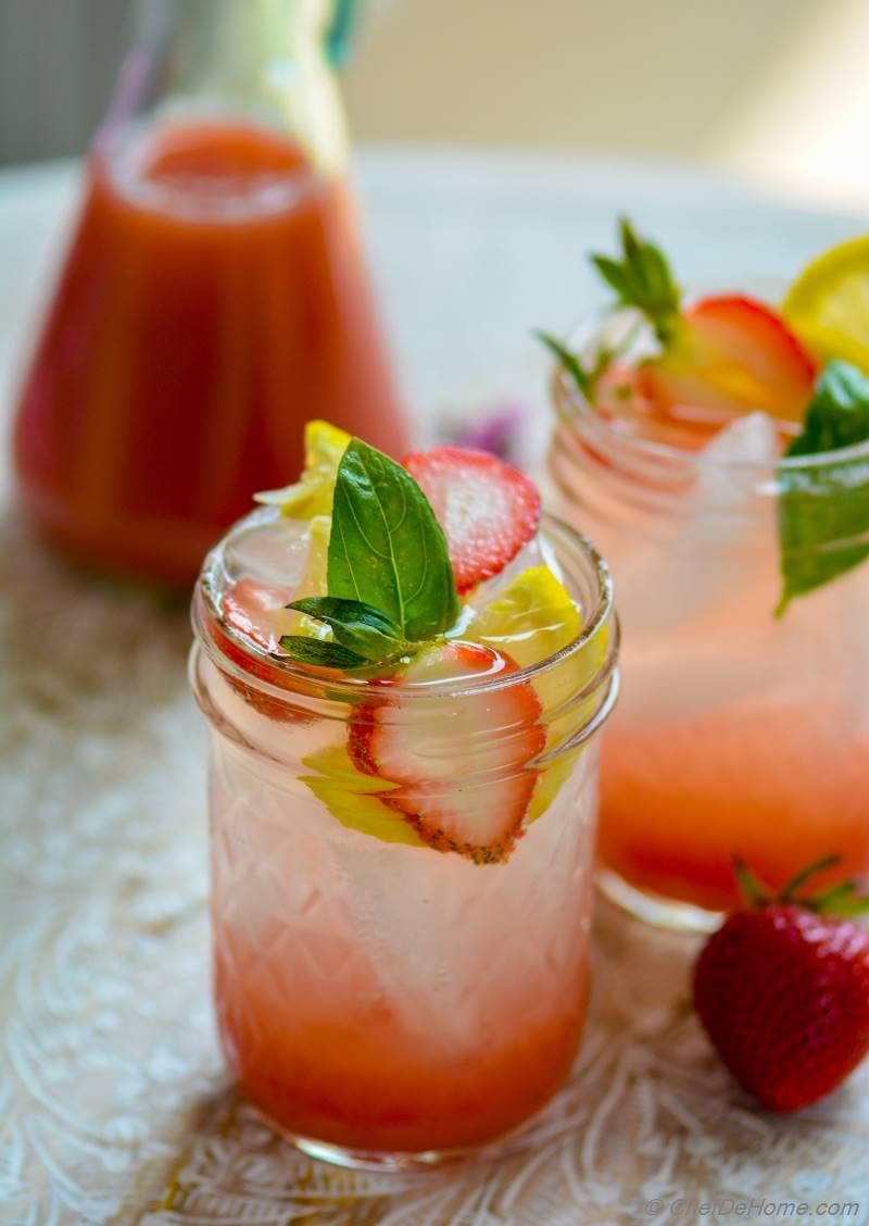 Strawberry Basil Lemonade Recipe | ChefDeHome.com