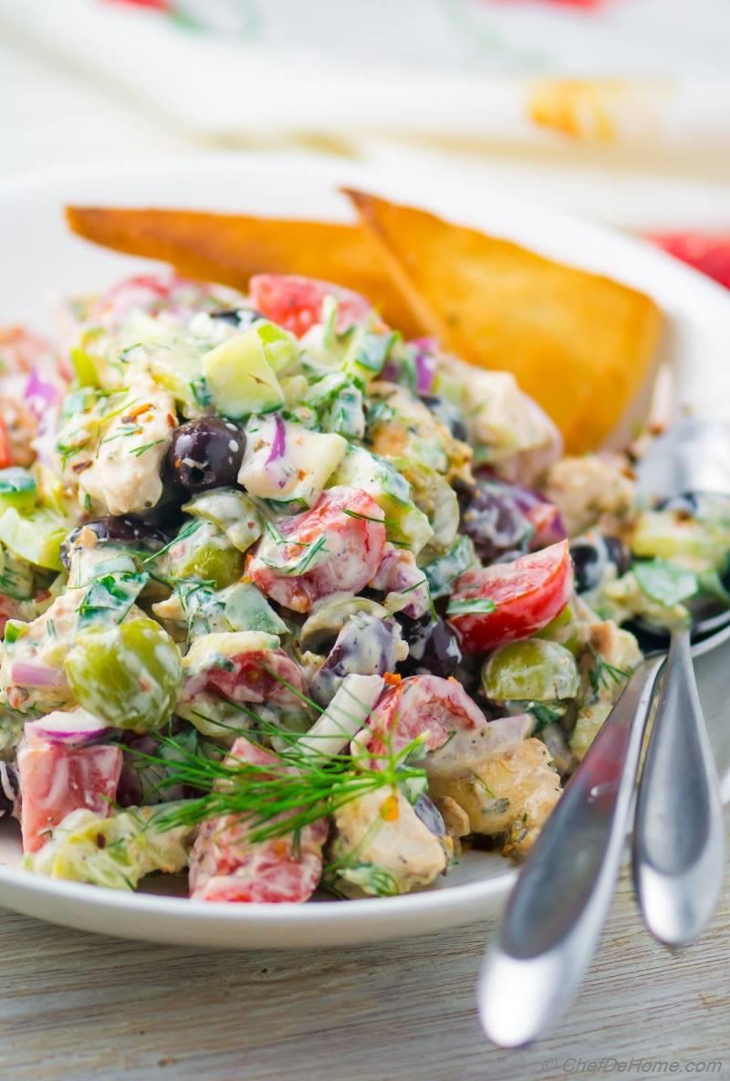 Tzatziki Chicken Salad Recipe | ChefDeHome.com